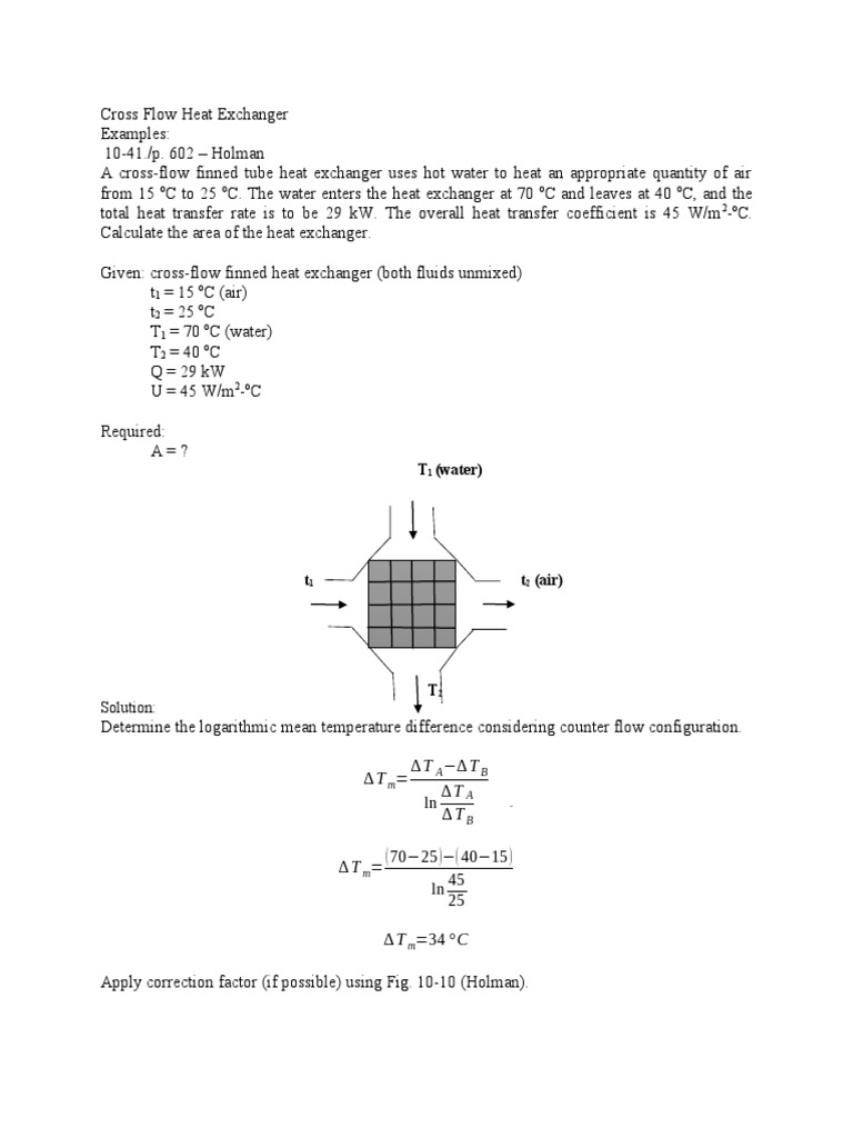 Cross Flow Heat Exchanger | PDF | Heat Exchanger | Heat Transfer