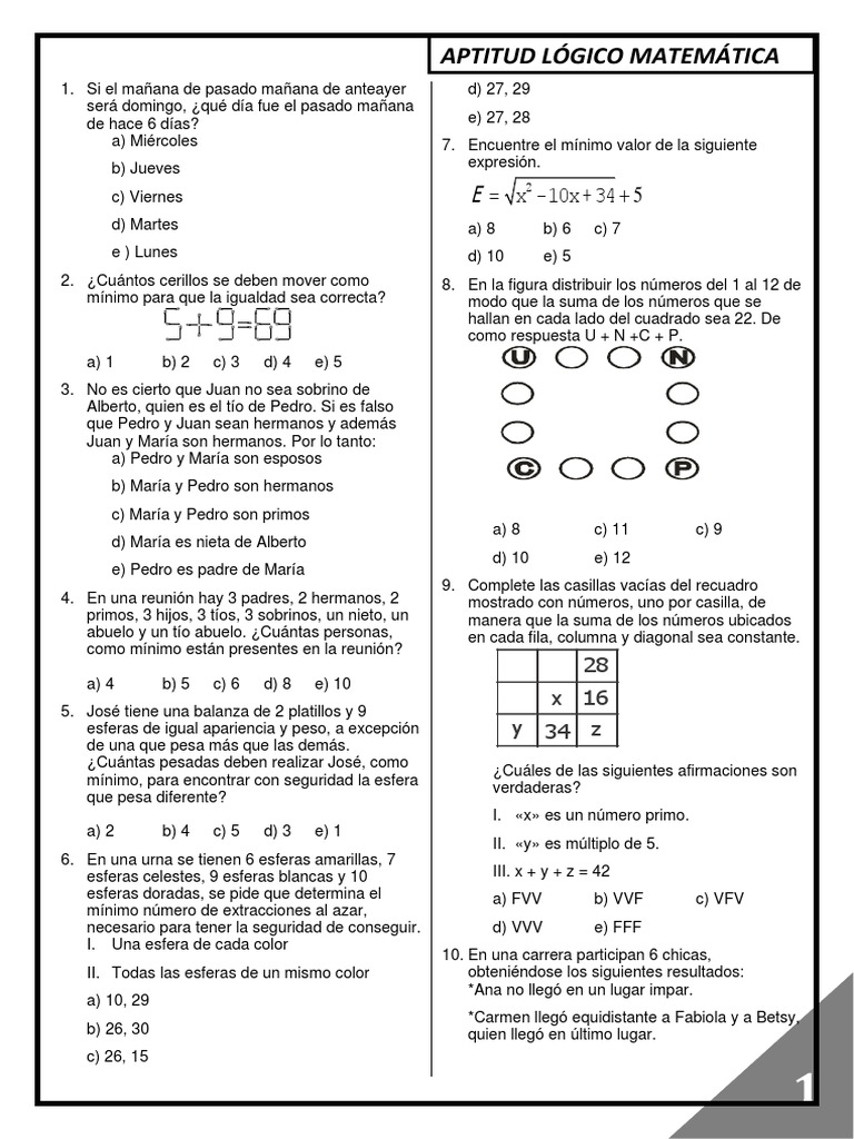Practica Raz. Matemático | PDF