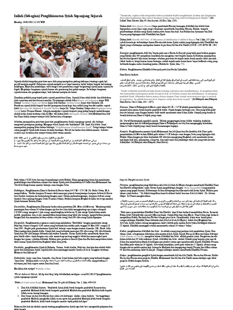Sejarah Pengkhianatan Syiah Sepanjang Sejarah | PDF