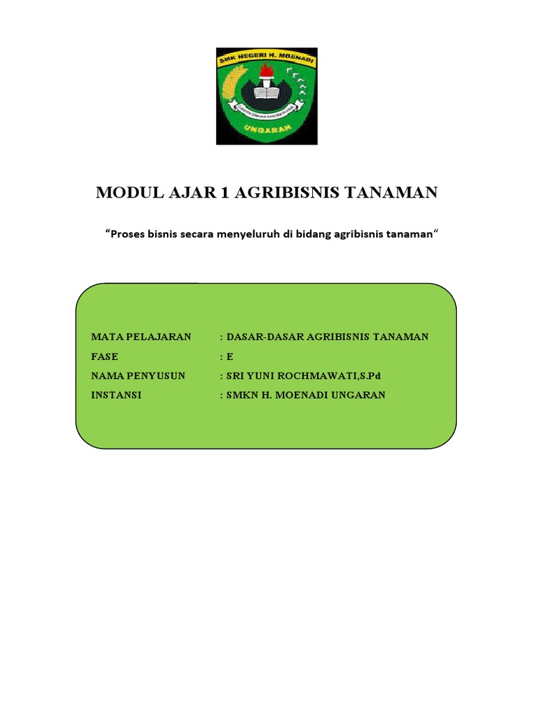 Modul Ajar 1 Agribisnis Tanaman | PDF