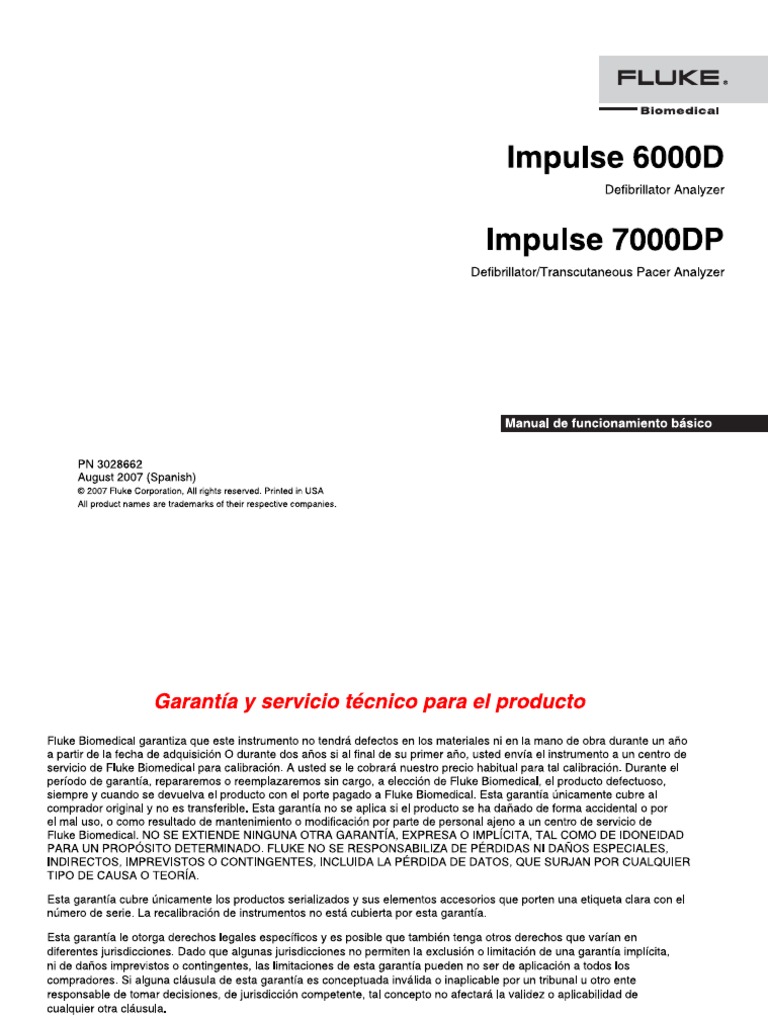 6000D Analizador Desfibrilador | PDF