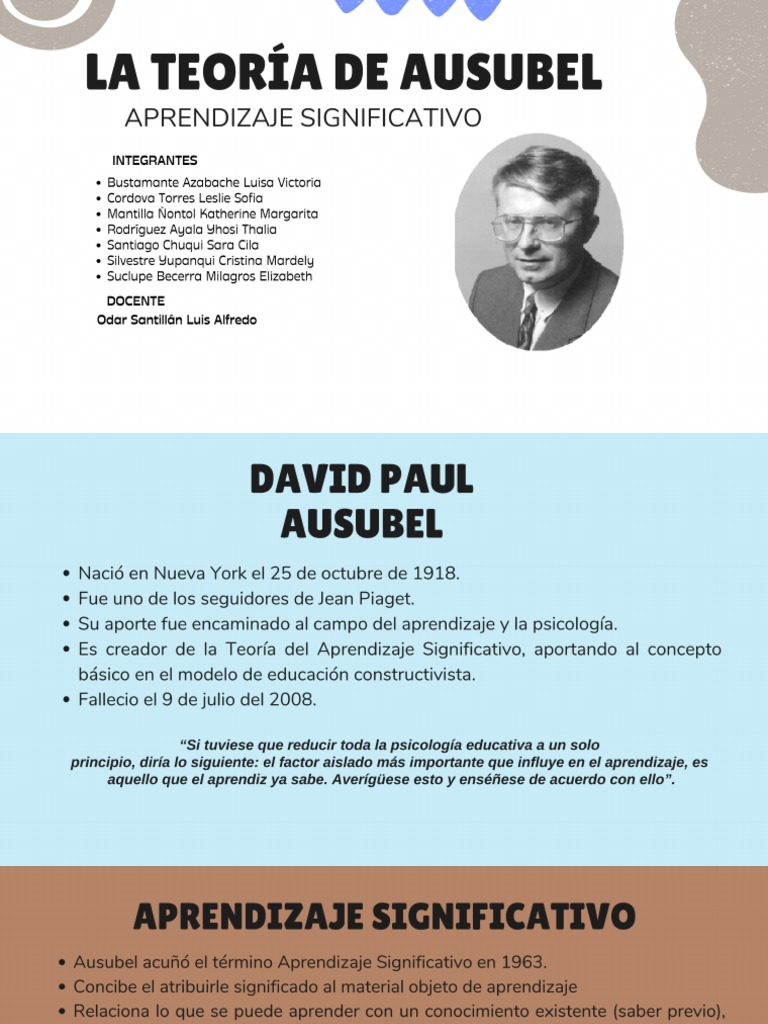 Teoría de Ausubel-Neuroaprendizaje | PDF