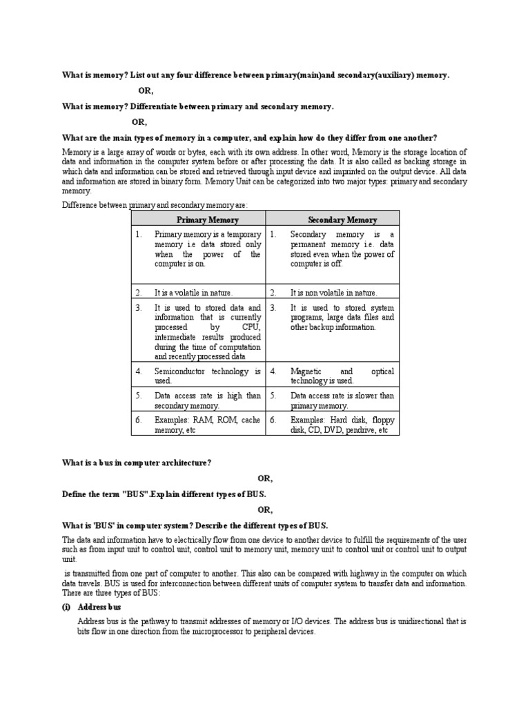 Chapter 1 Computer System Pdf Computer Data Storage Printer Computing