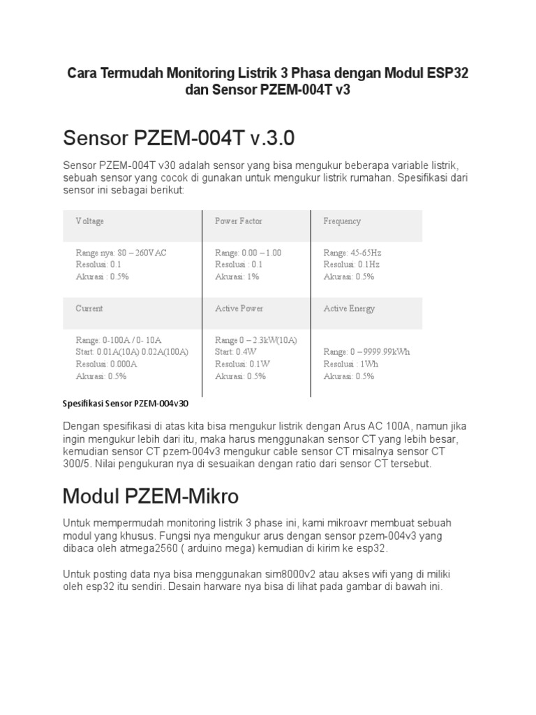 Monitoring Listrik 3 Phasa Dengan Modul Esp32 Dan Sensor Pzem Pdf