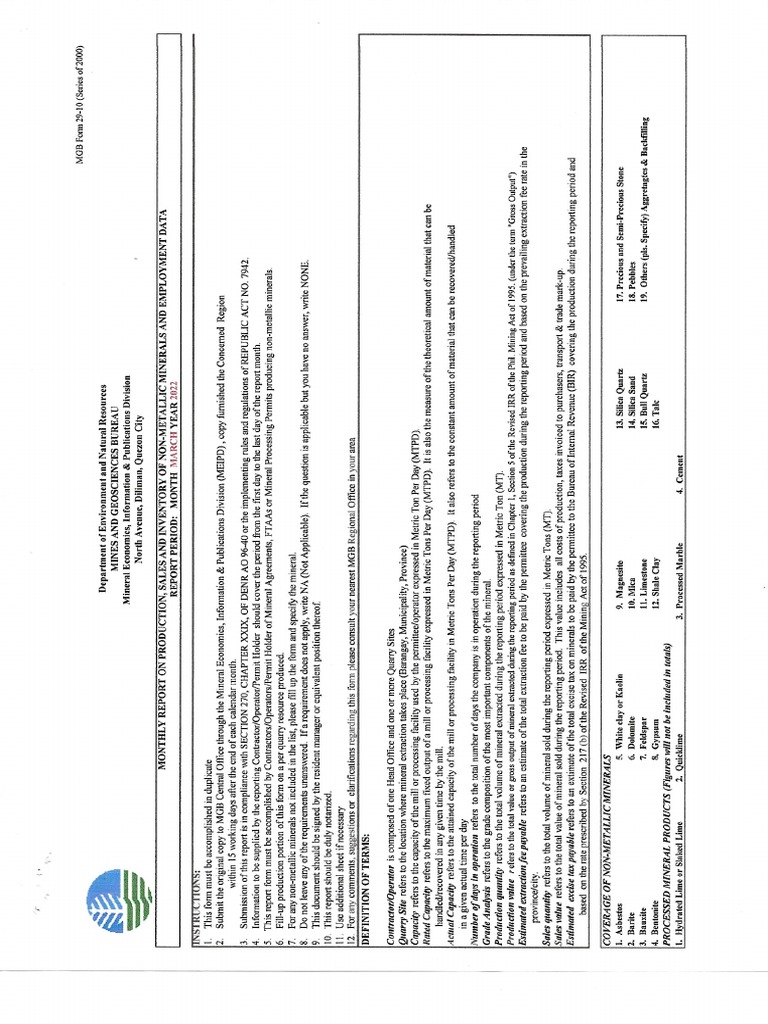 Denr Monthly Report - March 2022 | PDF