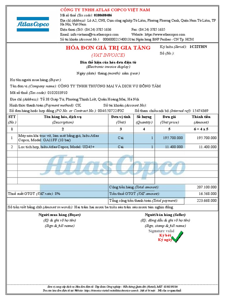 Hoa Don Nhap Dong Tam | PDF