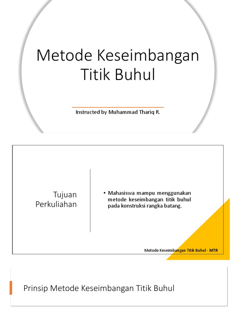 Kesetimbangan Titik Buhul | PDF | Metode & Bahan Ajar