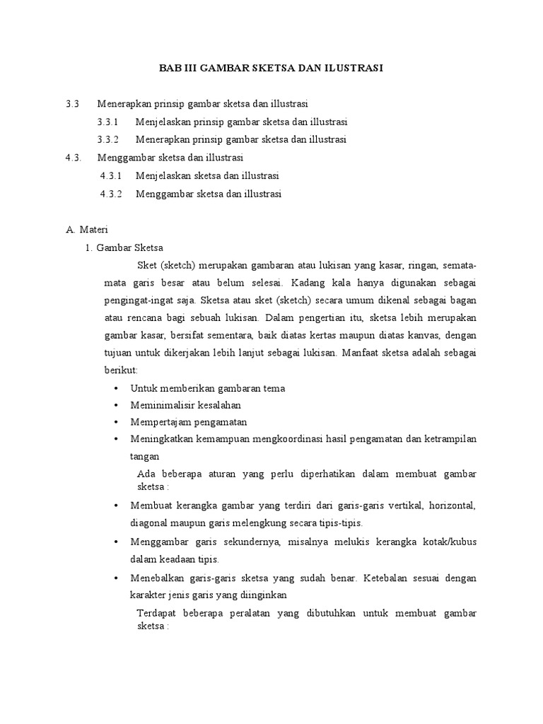 Teknik dan Prinsip Gambar Sketsa | PDF