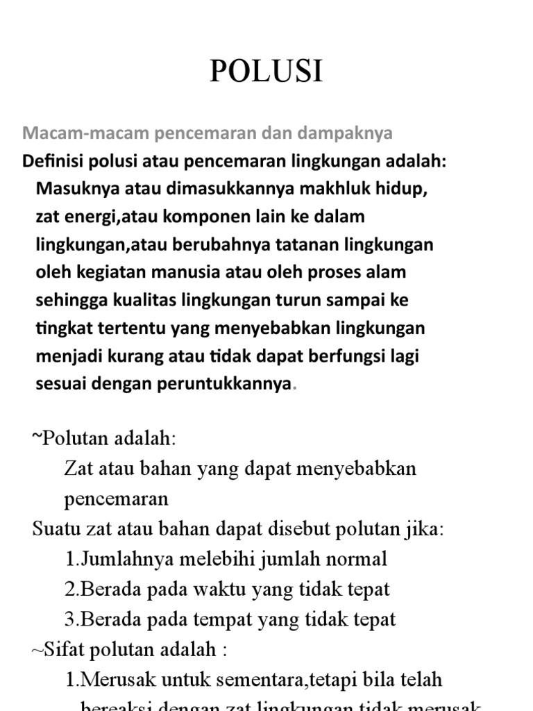Polusi | PDF