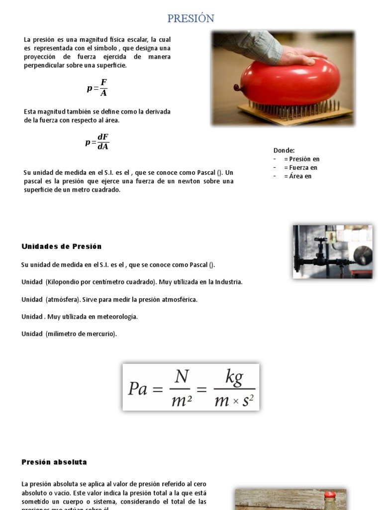 Termotecnia PRESION | PDF | Presión | Pascal (Unidad)