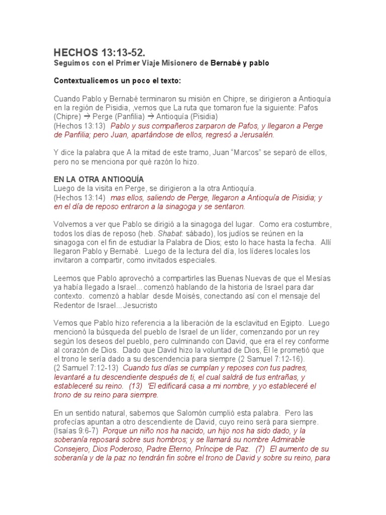 Estudio Biblico de Hechos 13 | PDF | Pablo el apóstol | Jesús