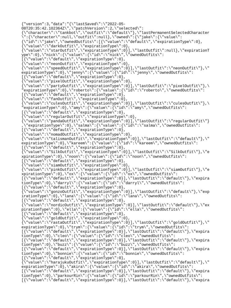 Subway Surfers Character Inventory JSON | PDF | Sql | Databases
