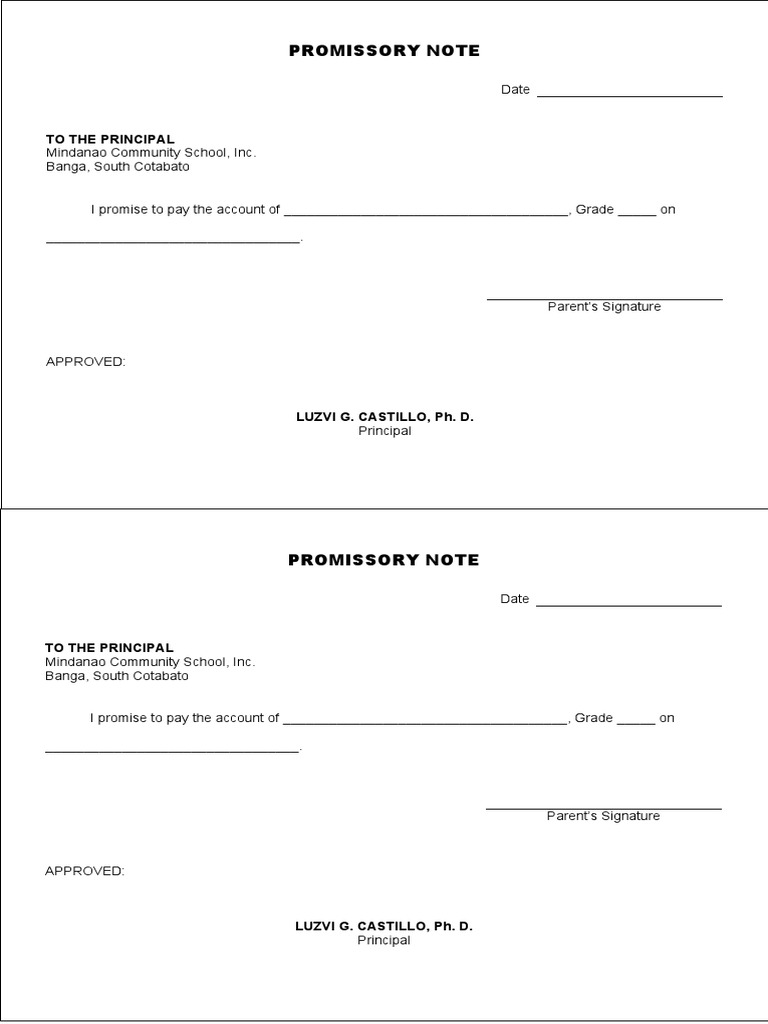 Promissory Note | PDF