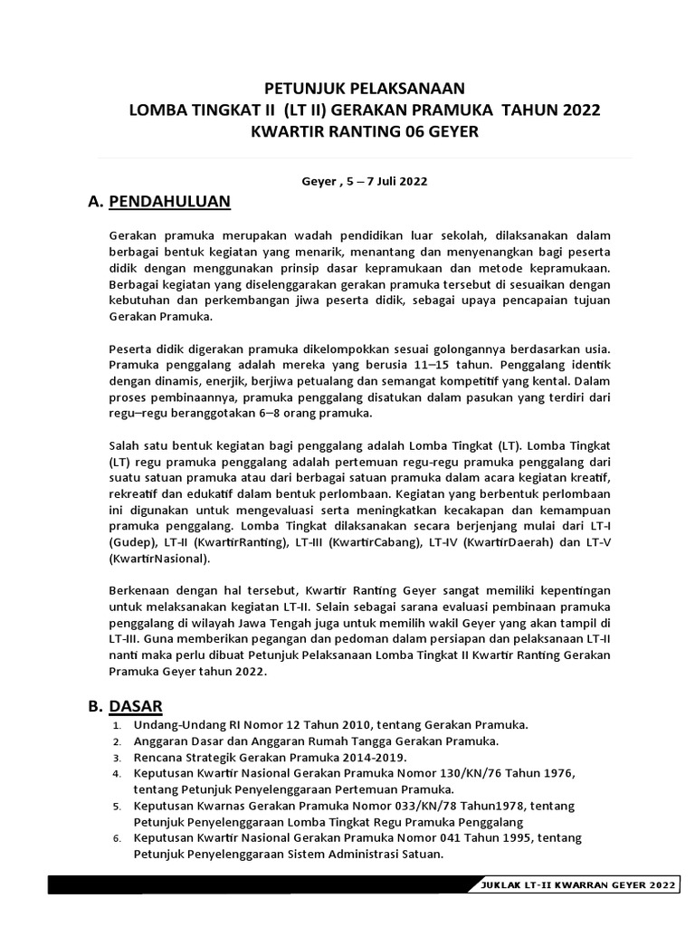 Juklak LT 2 2022 | PDF