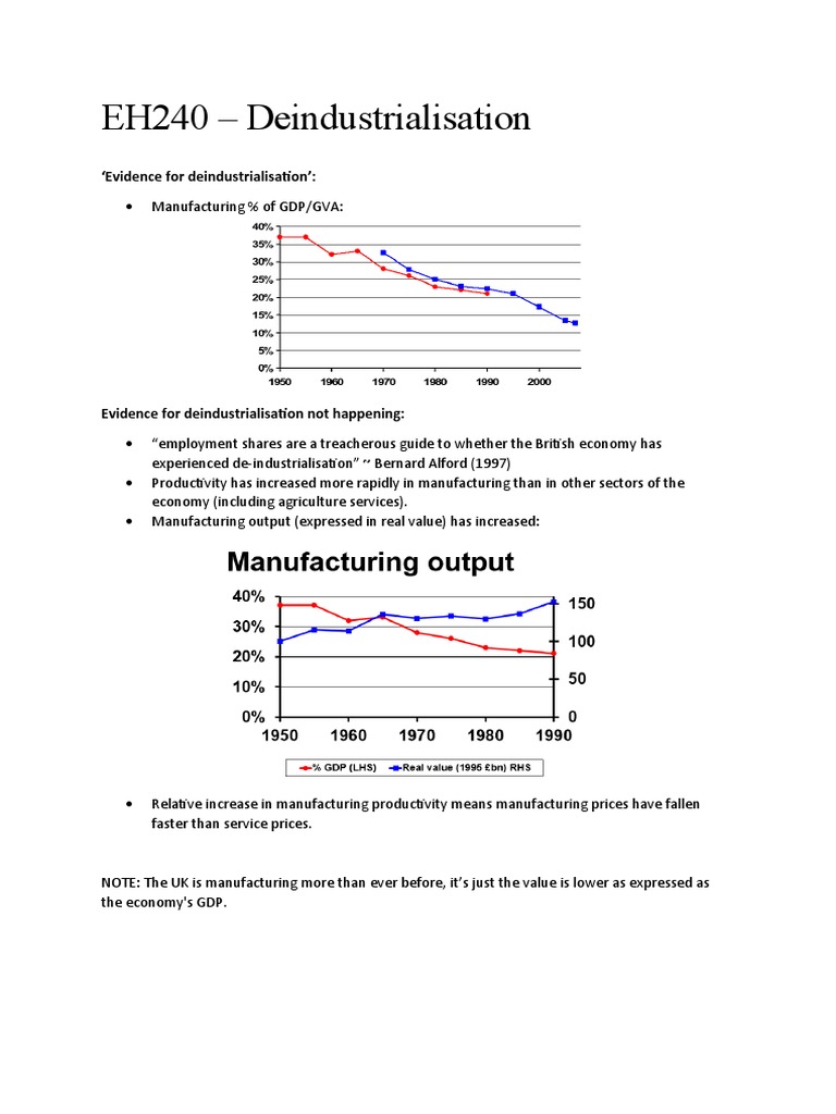 Week 1 - Lecture 1 - Deindustrialisation | PDF | Gross Domestic Product | Economies