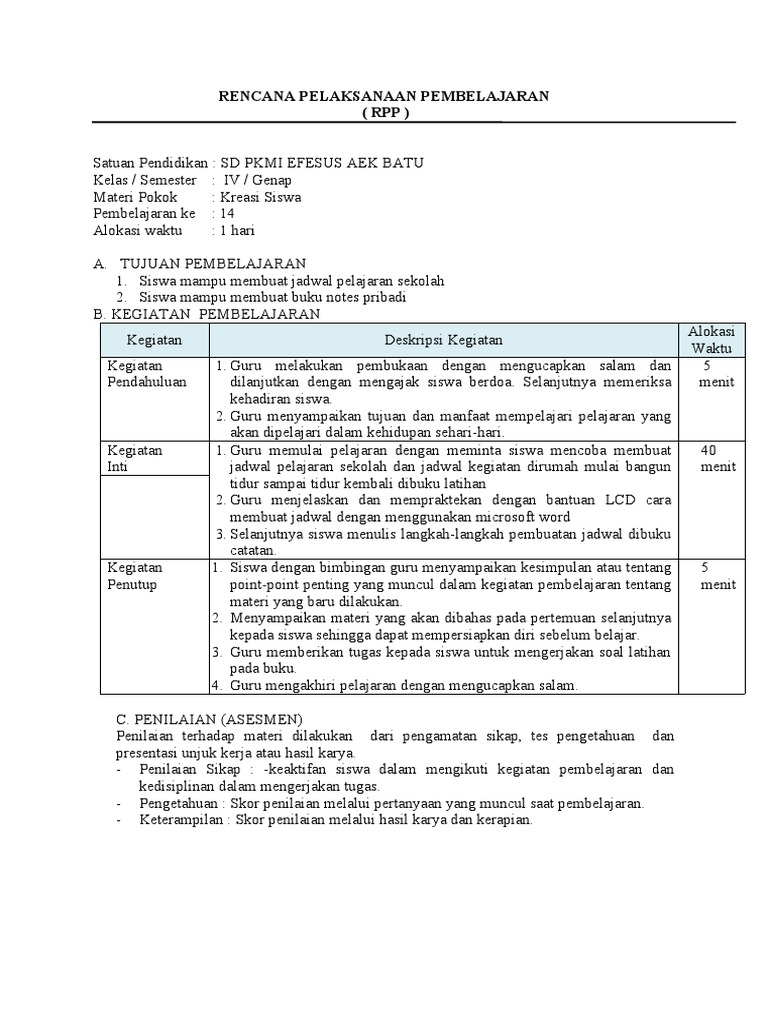 RPP Tik Pert.14 | PDF | Karier & Perkembangan | Pengembangan Diri