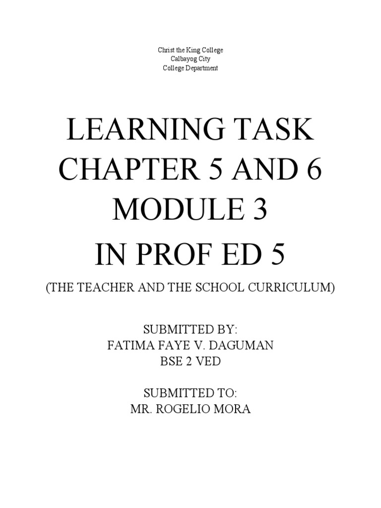 Module 3 Prof Ed 5 | PDF | Curriculum | Educational Assessment