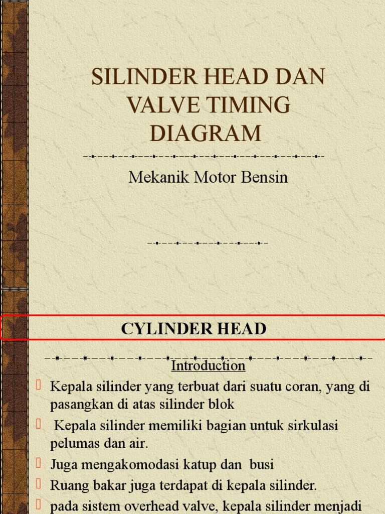 Diagram Waktu Katup dan Kepala Silinder | PDF