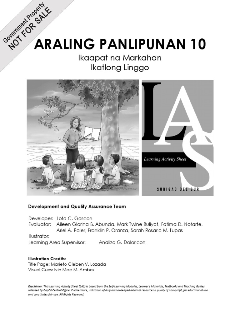 Araling Panlipunan 10: Ikaapat Na Markahan Ikatlong Linggo | PDF