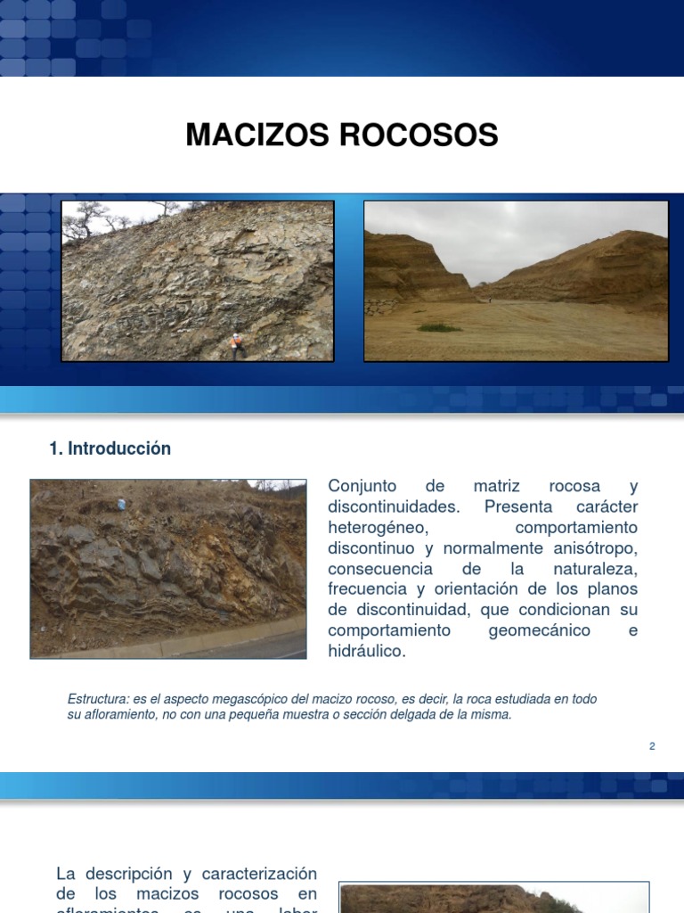 Unidad 9. Macizos Rocosos | PDF | Roca (geología) | Ciencias de la Tierra