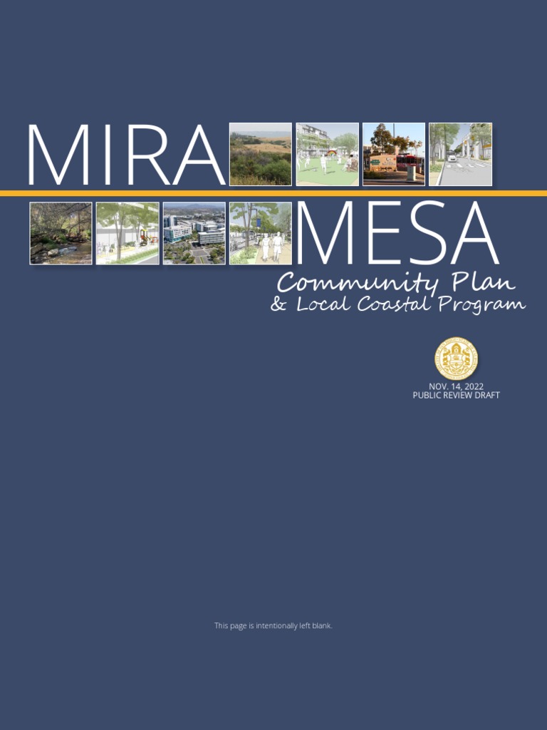 22 09 06 Draft Mira Mesa Community Plan | PDF | San Diego | Land Management