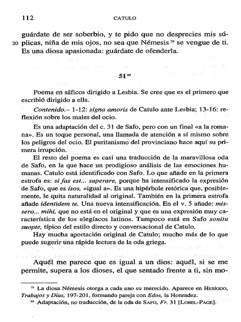 Poema 51 de Catulo: Análisis y Adaptación | PDF | Poesía