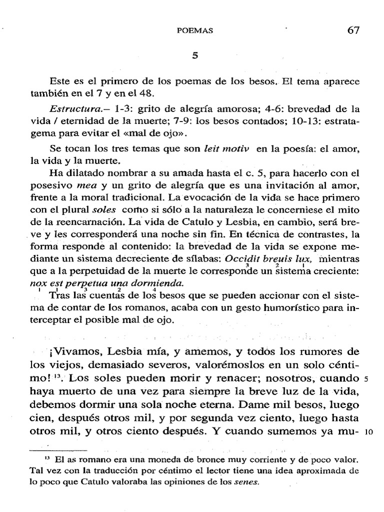 Poemas de Catulo: Besos y Amor | PDF | Poesía | Clásicos