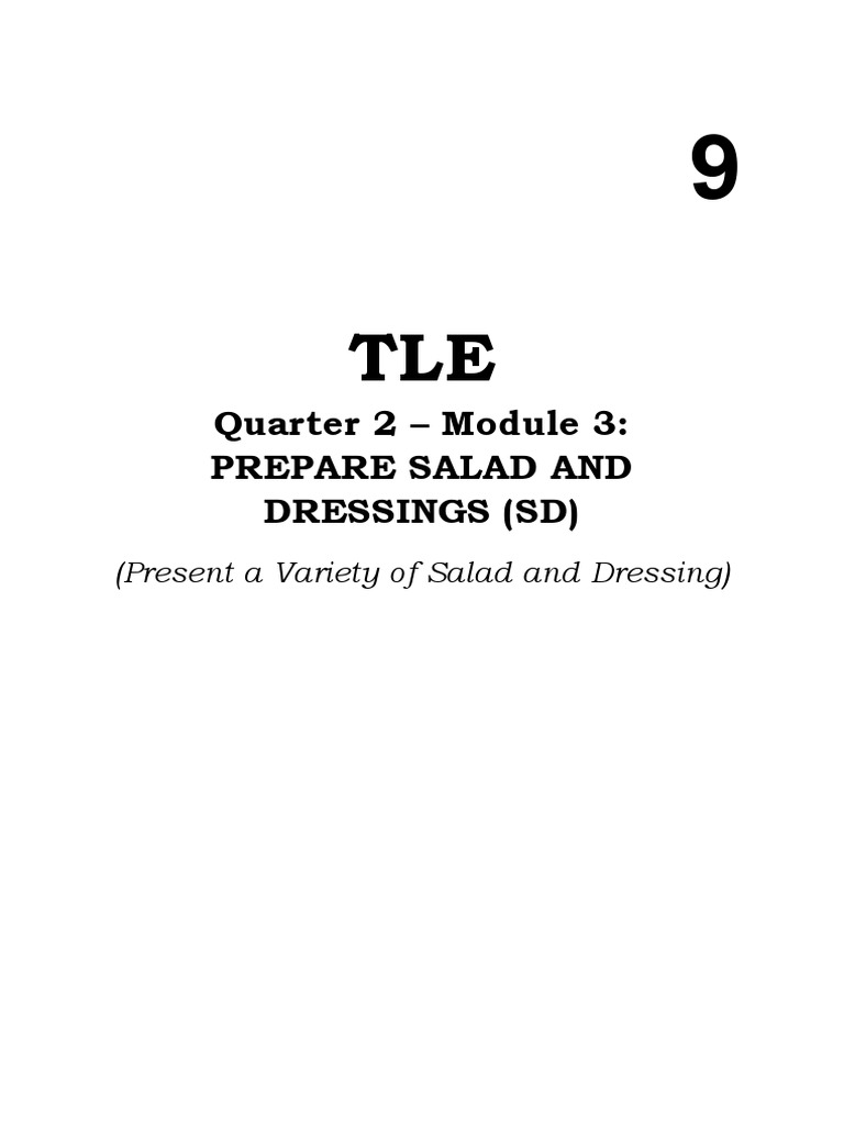 He Cookery Gr9 q2 Module-3 True | PDF | Salad | Cuisine