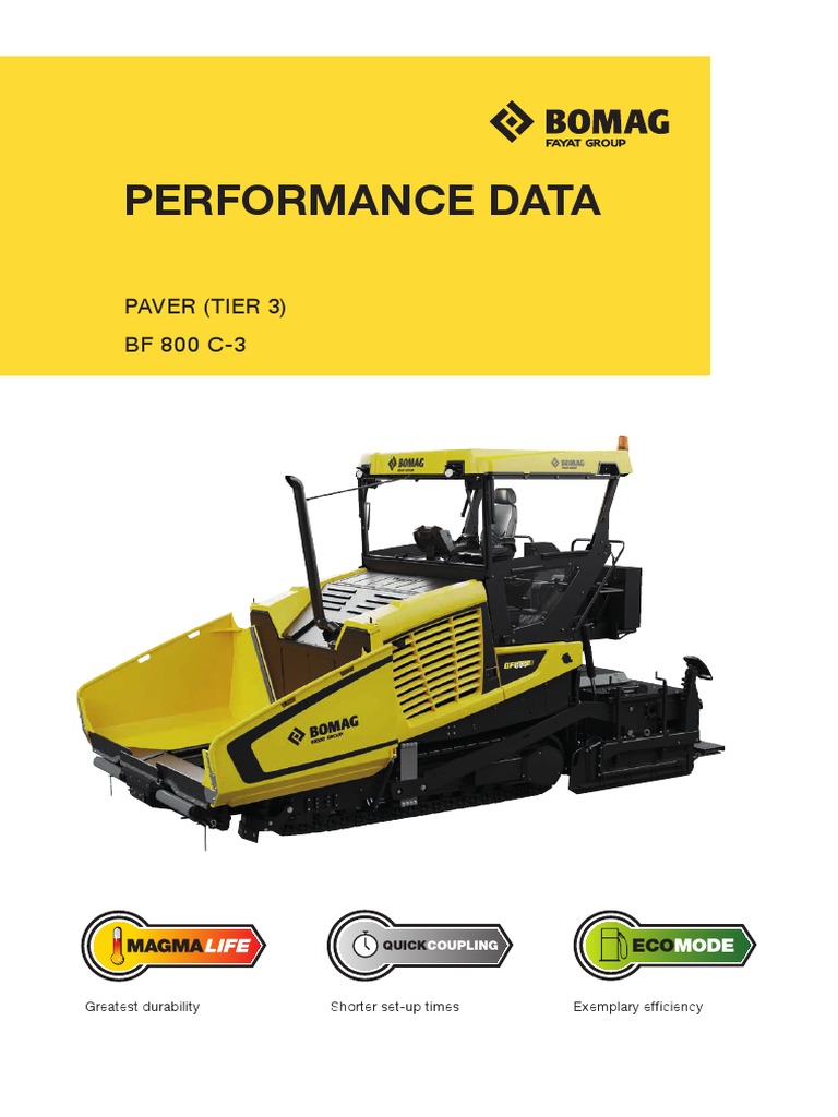 BOMAG BF 800 C-3 Specifications | PDF | Tractor | Mechanical Engineering