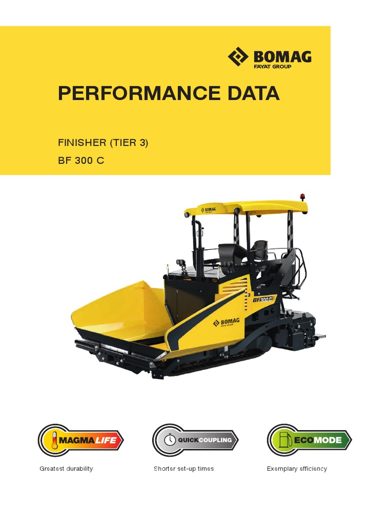BOMAG BF 300 C Performance Overview | PDF | Mechanical Engineering | Manufactured Goods