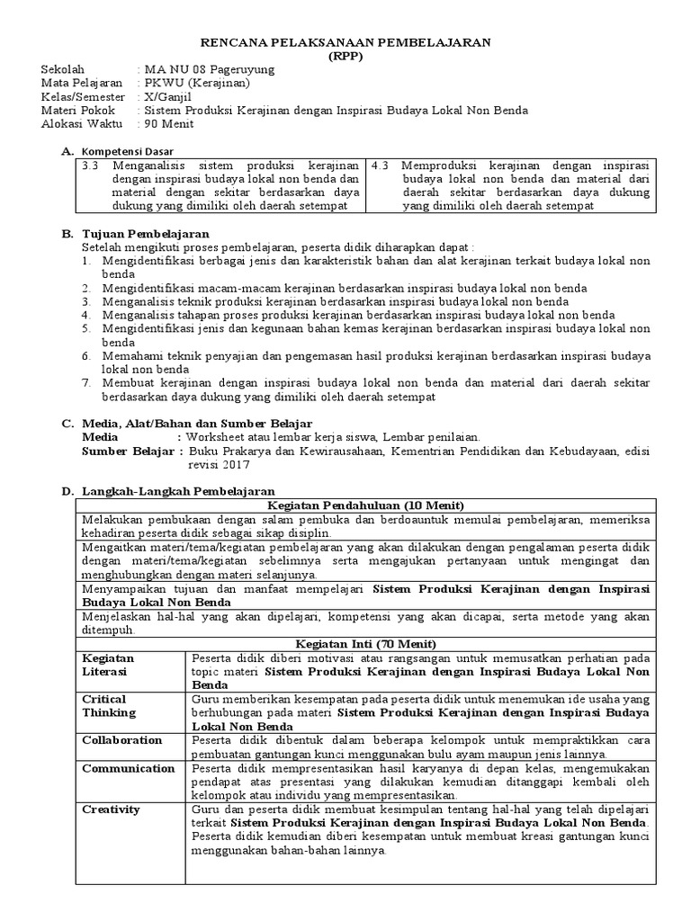 RPP Pkwu X | PDF | Karier & Perkembangan