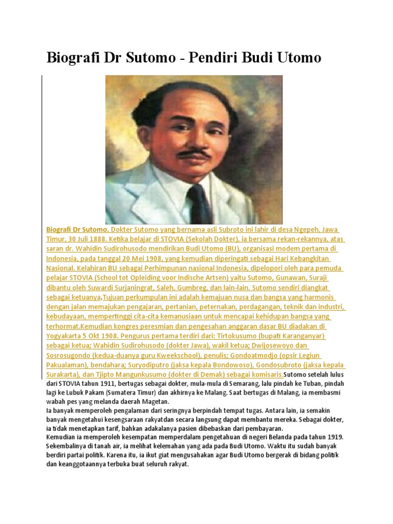 Biografi DR Sutomo | PDF