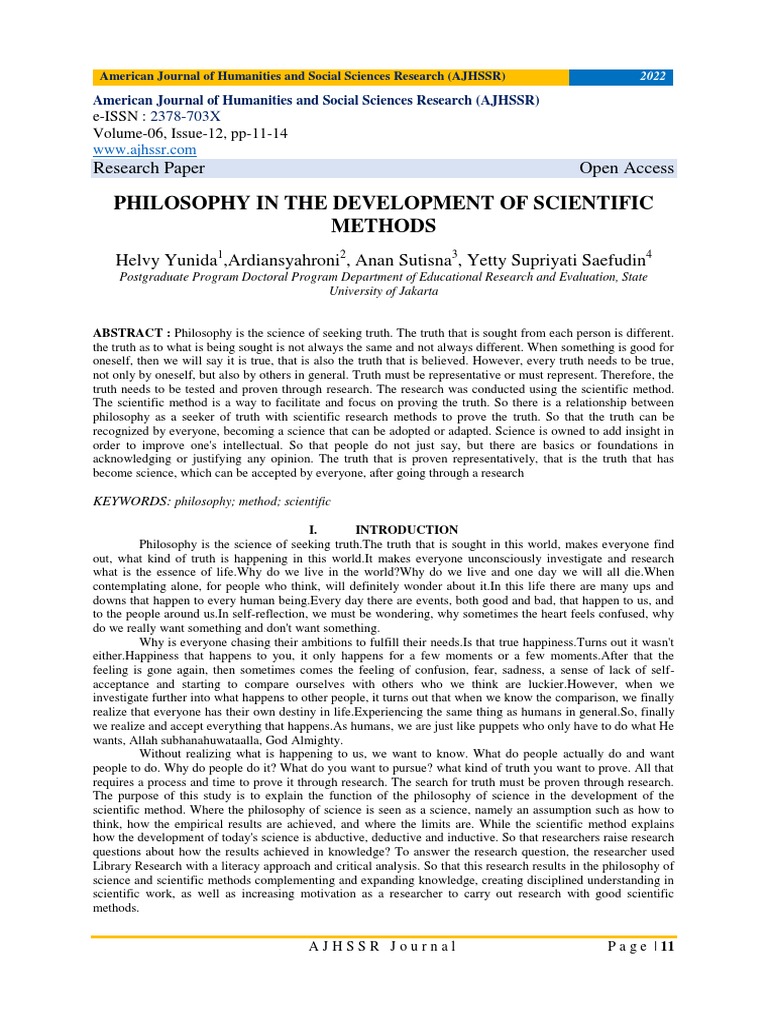 Philosophy in The Development of Scientific Methods | PDF | Science ...