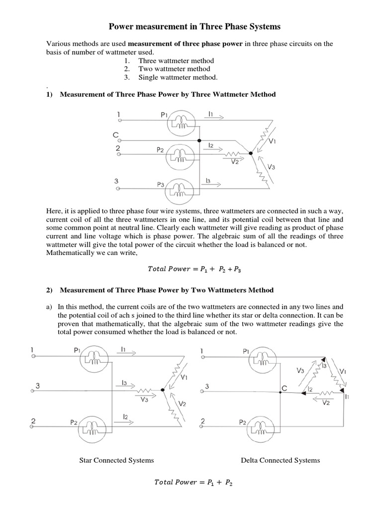 Three Phase Power Measurements | PDF | Manufactured Goods | Power (Physics)