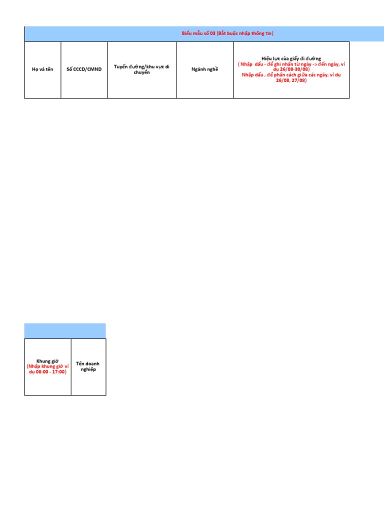 Bieu Mau So 03 | PDF