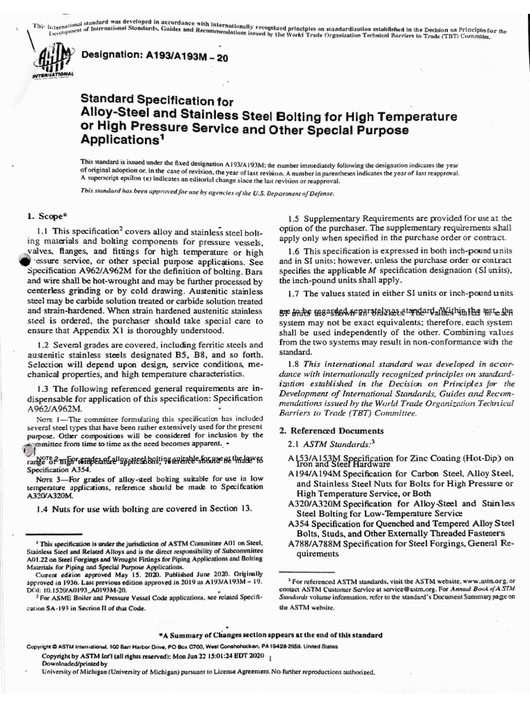 Astm A 193 2022 | PDF