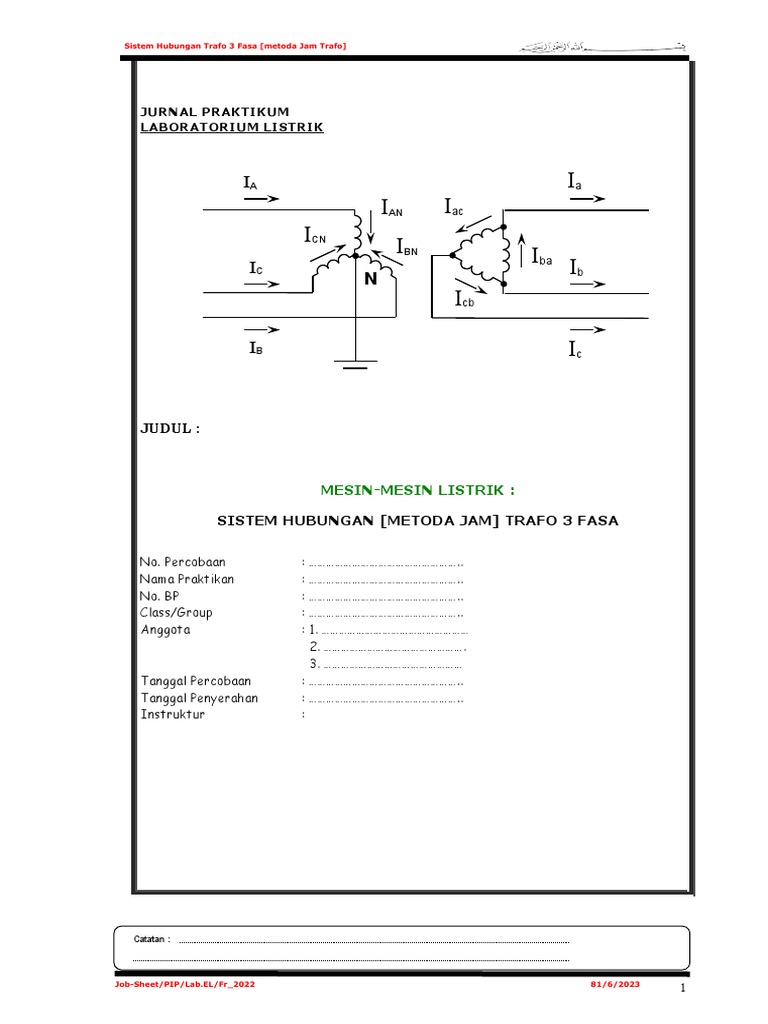 Modul-09 Trafo - 3fasa - Jam | PDF | Sains & Matematika | Teknologi & Rekayasa