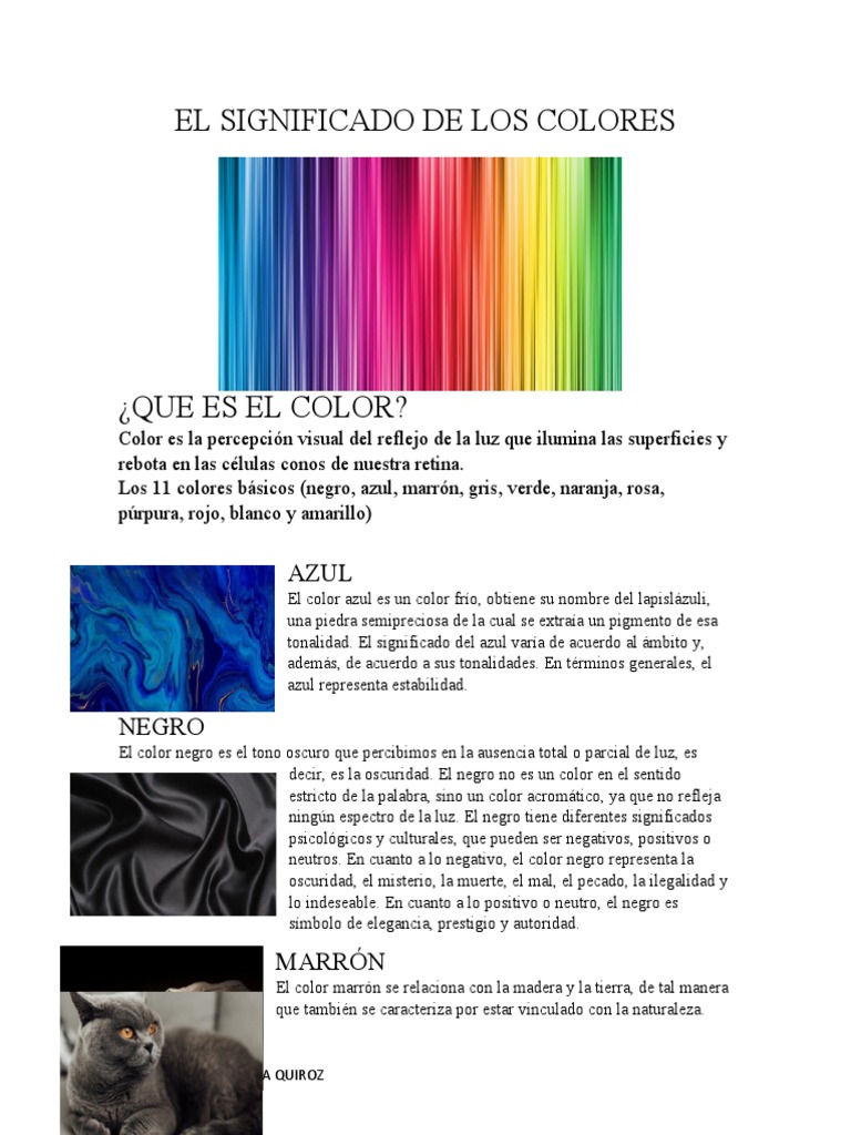 Significado de los colores básicos | PDF | Color | Azul