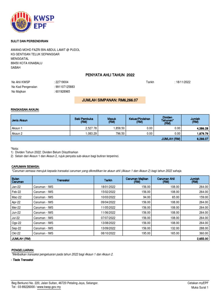 Detail Statement | PDF Detail Statement | PDF