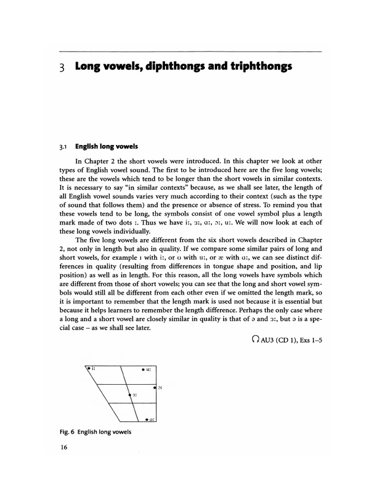 Roach Peter Long Vowels and Diphthongs | PDF | Vowel | English Language