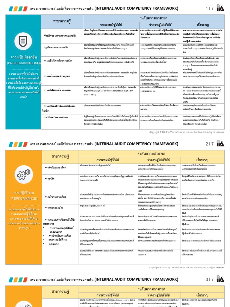 IPPF Internal Audit Competency Framework TH | PDF