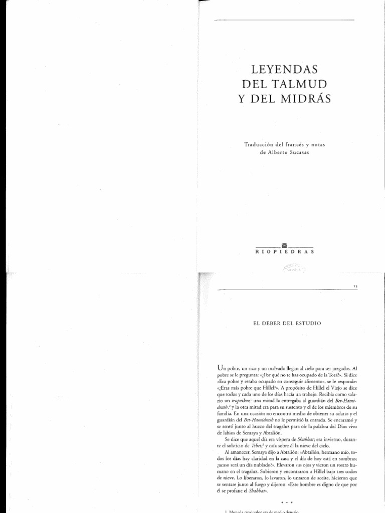 Leyendas Del Talmud y Del Midrash | PDF