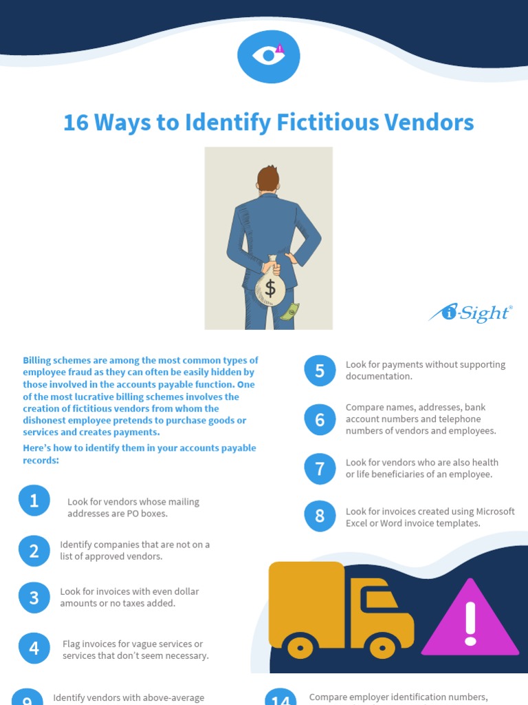 16 Ways To Identify Fictitious Vendors Version 2 | PDF | Accounts ... 16 Ways To Identify Fictitious Vendors Version 2 | PDF | Accounts ...