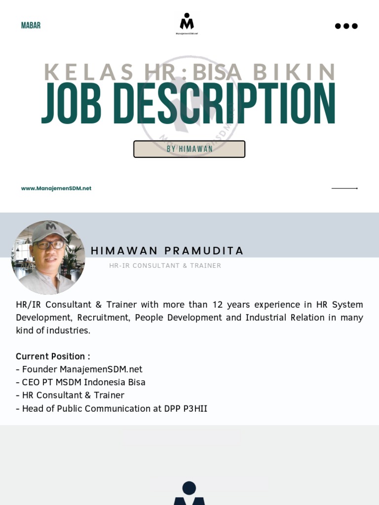 Modul MABAR Job Desc | PDF