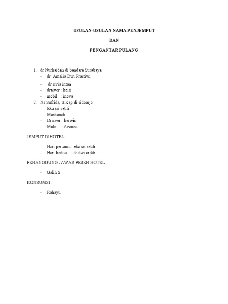 Usulan - Usulan | PDF