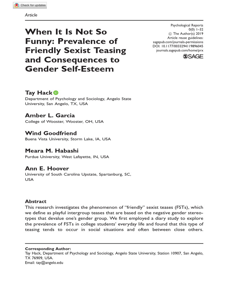 When Its Not So Funny | PDF | Stereotypes | Self Concept