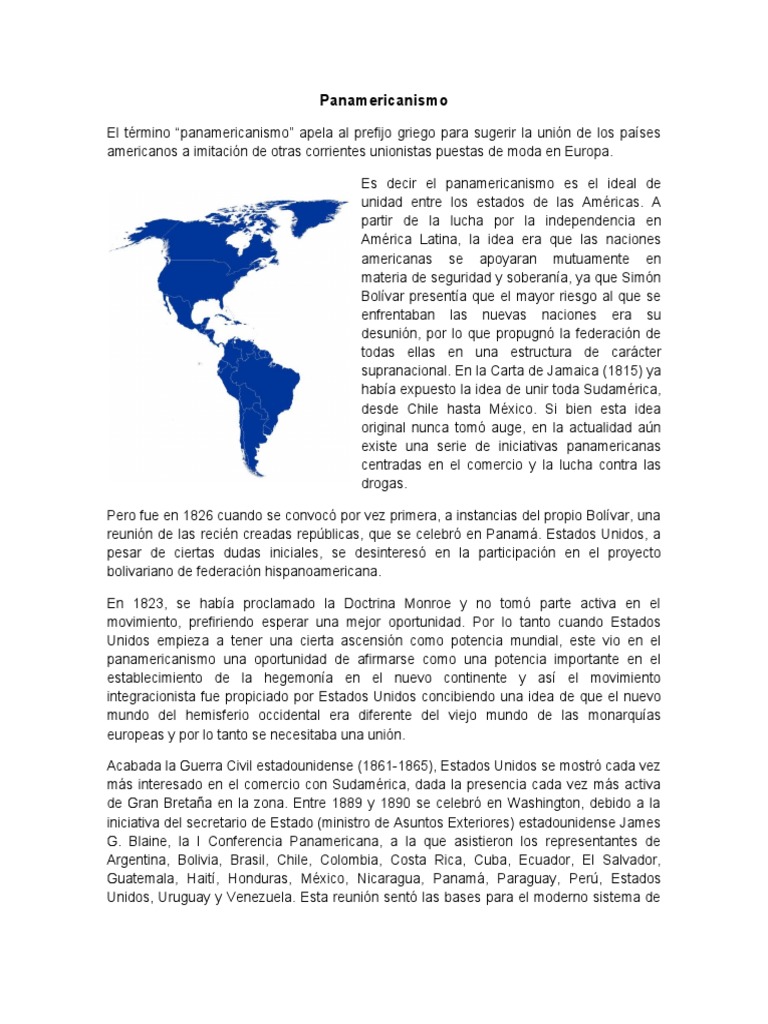Panamericanismo | PDF | Ciencias sociales | Historia