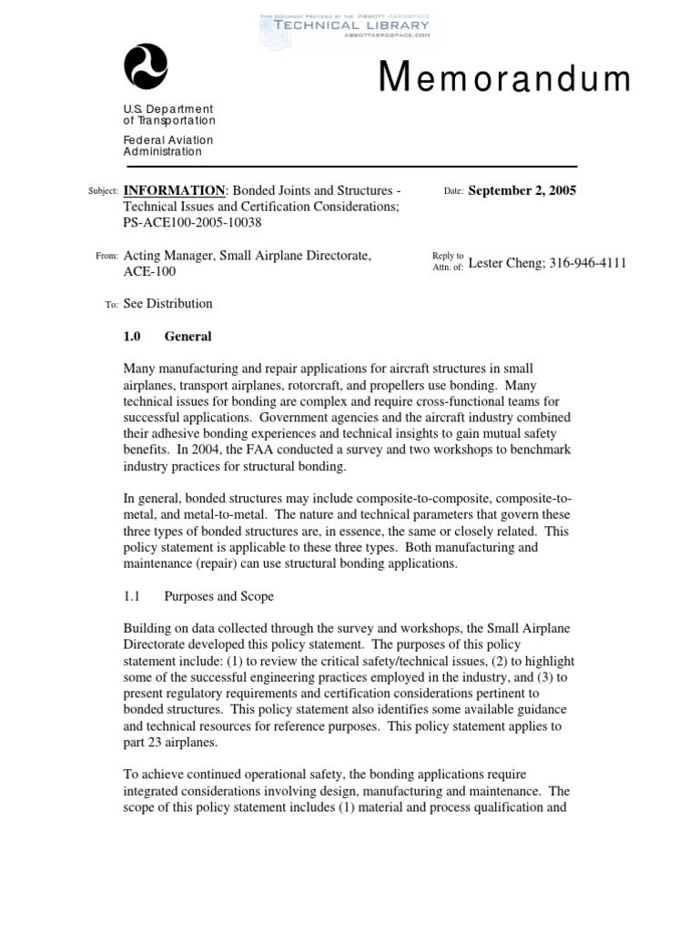 FAA Policy on Bonded Aircraft Structures | PDF | Adhesive | Composite ...