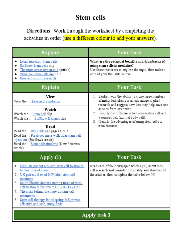 Exploring Stem Cells: Benefits and Research | PDF | Cell Potency | Stem Cell