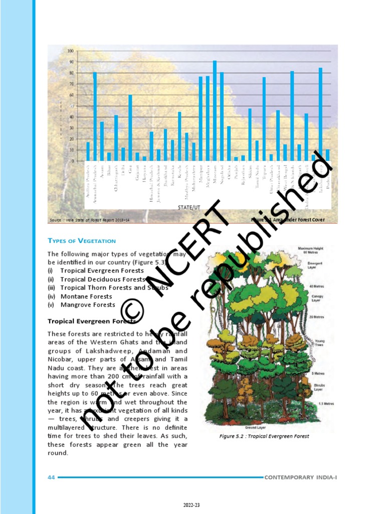 (I) Tropical Evergreen Forests (Ii) Tropical Deciduous Forests (Iii) Tropical Thorn Forests and ...